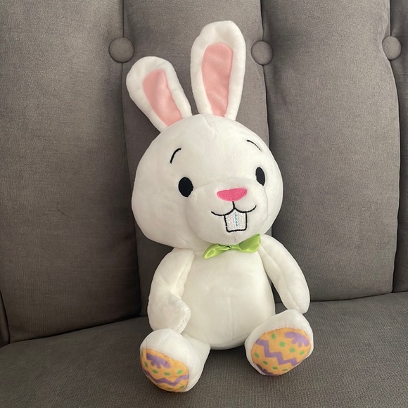 Hallmark | Toys | Hallmark Bunny Rabbit White Plush Green Bow Tie ...